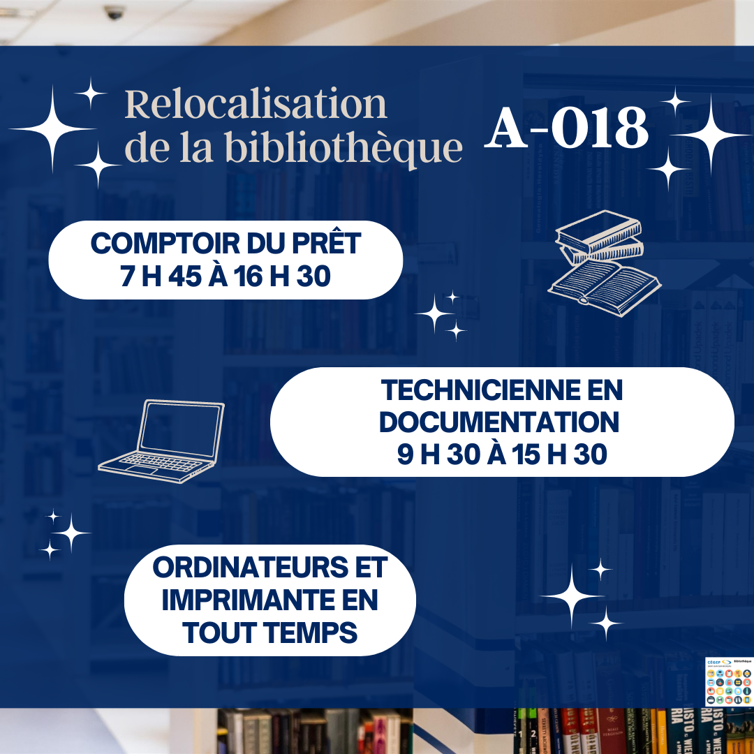 Horaire | Cégep Saint-Jean-sur-Richelieu : Bibliothèque